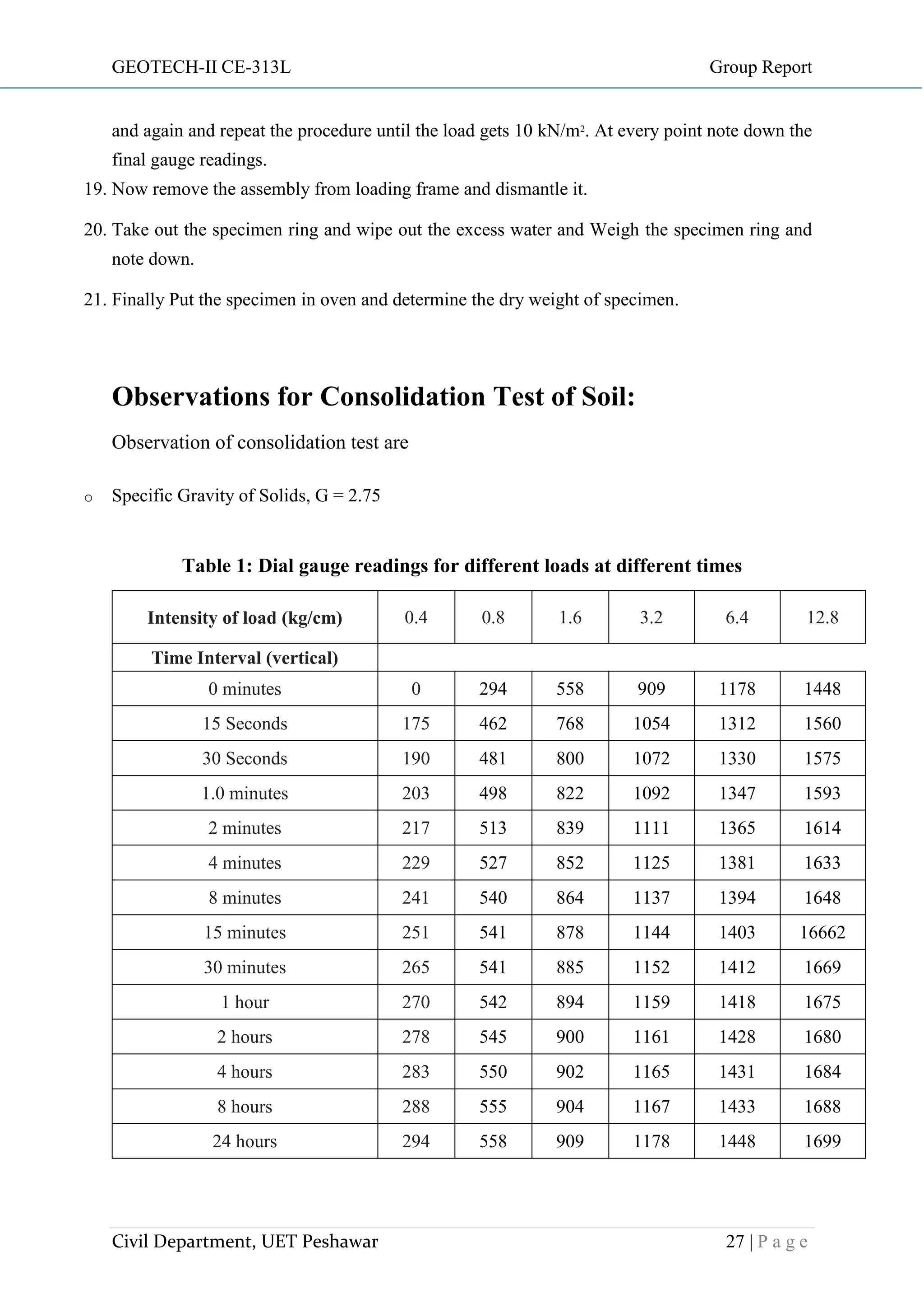 Soil mechanics 2 (geotech engg) lab report | PDF