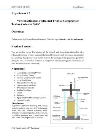 Soil mechanics 2 (geotech engg) lab report | PDF
