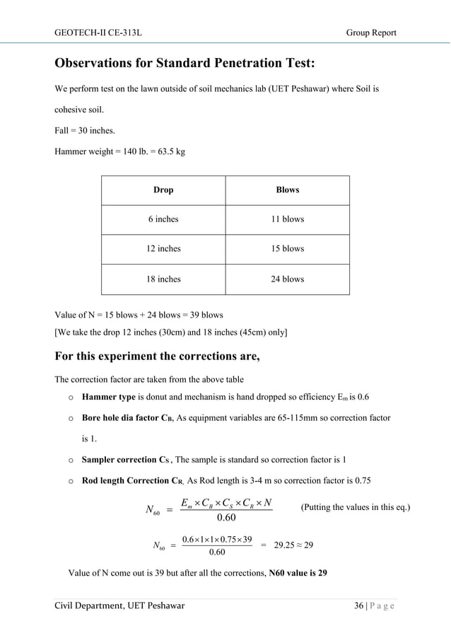 Soil mechanics 2 (geotech engg) lab report | PDF