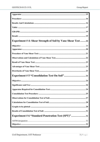 Soil mechanics 2 (geotech engg) lab report | PDF