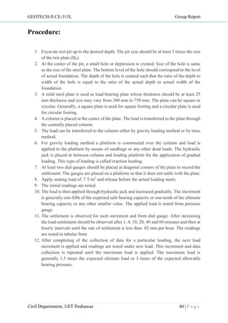 Soil mechanics 2 (geotech engg) lab report | PDF