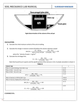 CT-233 SOIL MECHANICS LAB MANUAL BSC Civil | PDF