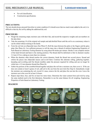 CT-233 SOIL MECHANICS LAB MANUAL BSC Civil | PDF