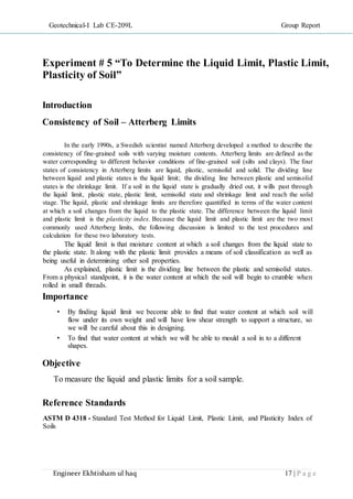 Soil mechanics project by engineer ekhisham ul haq.. | DOCX