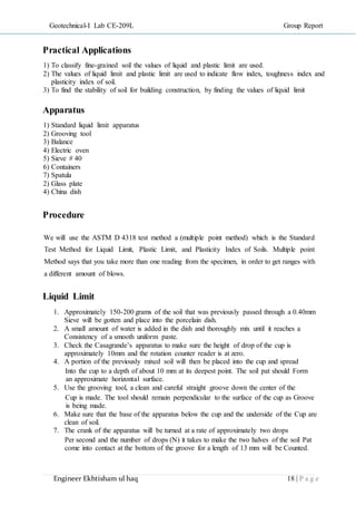 Soil mechanics project by engineer ekhisham ul haq.. | DOCX