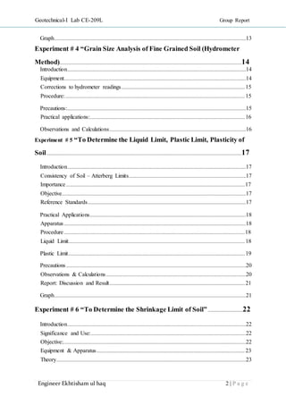 Soil mechanics project by engineer ekhisham ul haq.. | DOCX