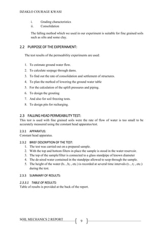 Soil mechanics report 2 copy | PDF