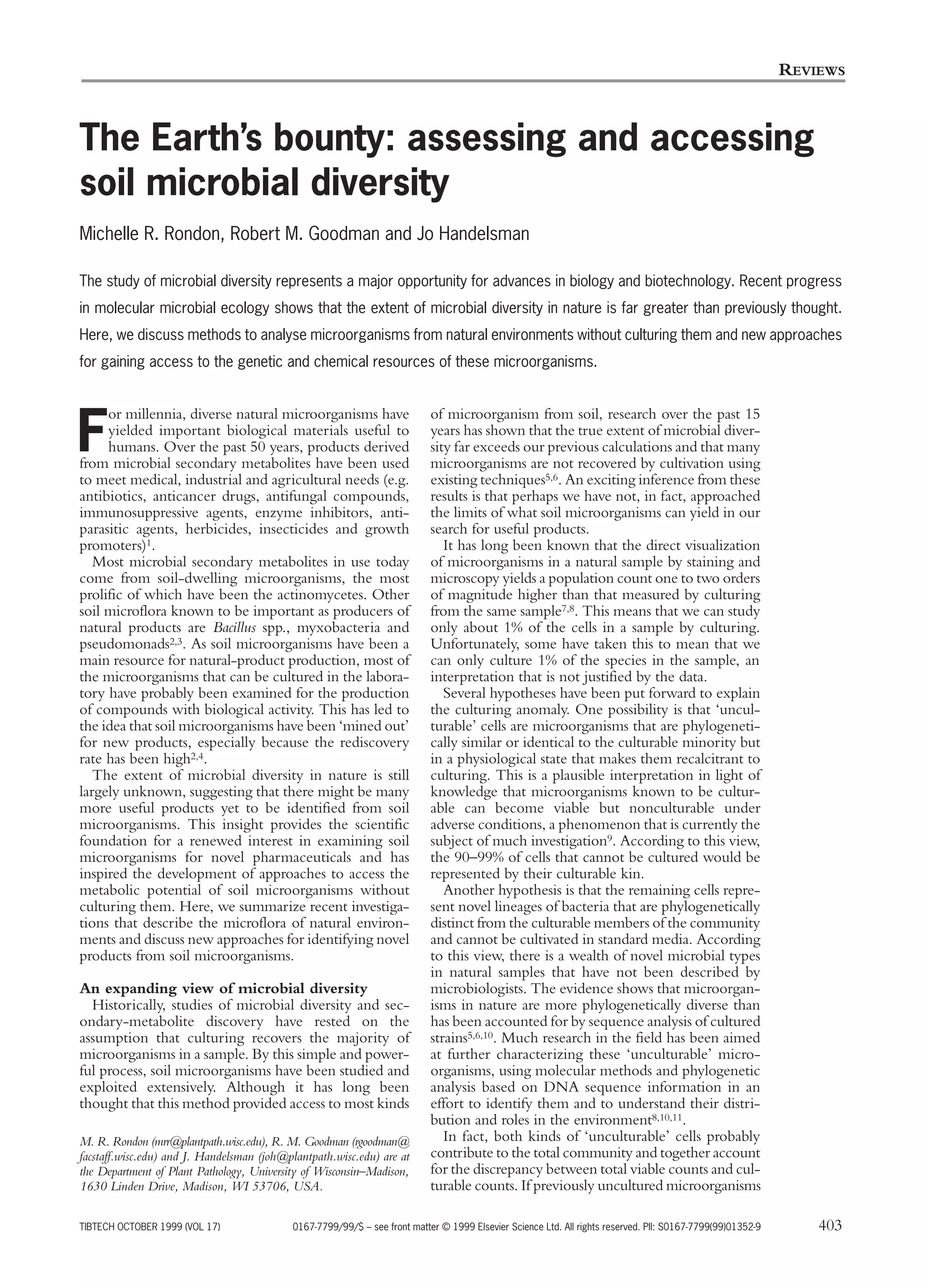 Soil microbial diversity | PDF