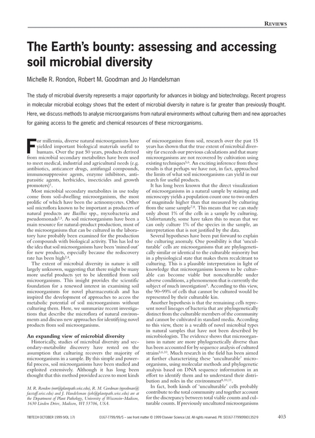 Soil microbial diversity | PDF