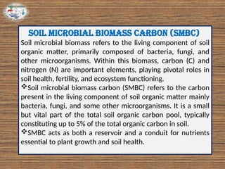 SOIL MICROBIAL BIOMASS CARBON AND NITROGEN | PPTX