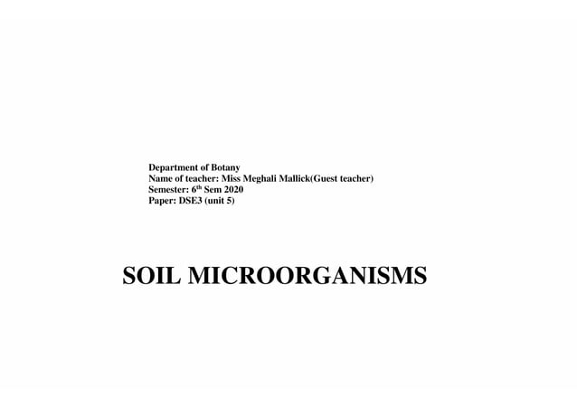 Soil microbiology- Microbes Associated with Soil | PDF | Reptiles | Pets