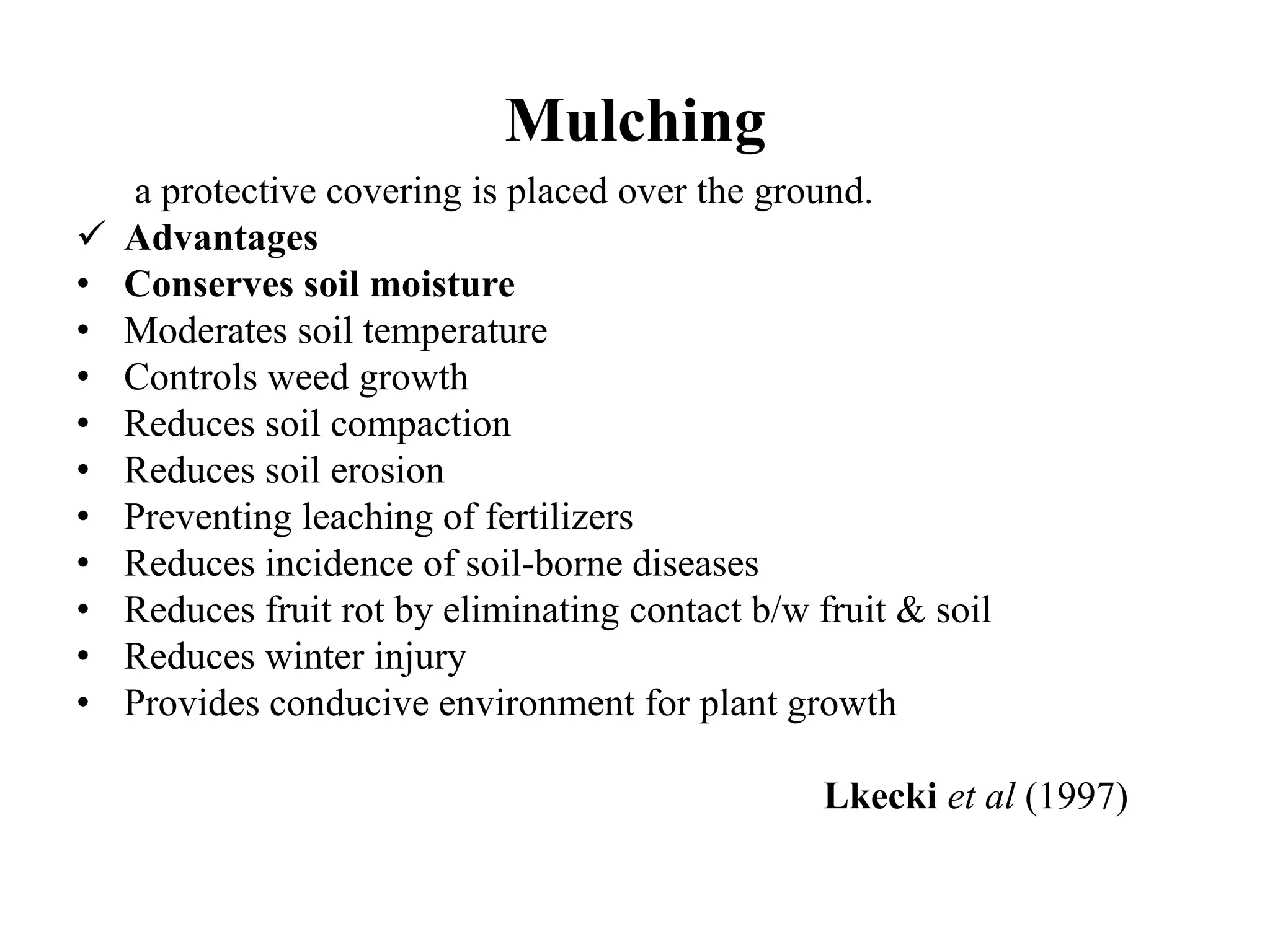 Soil moisture conservation role of mulching and hydrophilic polymers | PPTX