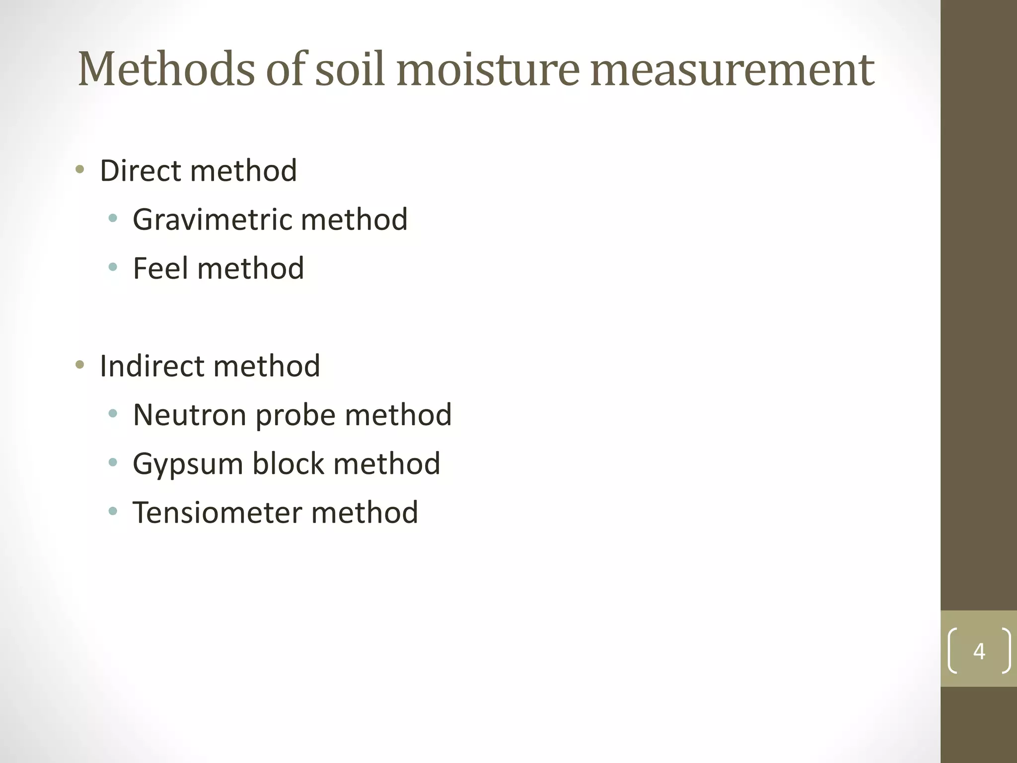Soil moisture measurement | PPTX