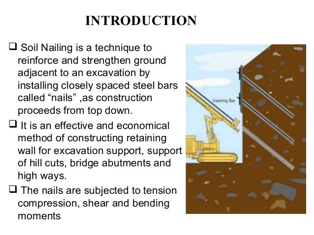 Soil nailing/Soil Reinforcement Technique