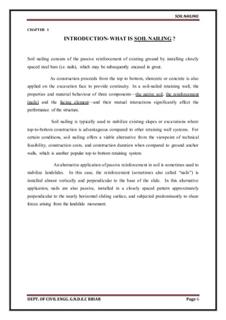 Soil nailing seminar report by ankush choudhury | DOCX