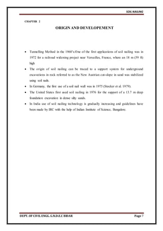 Soil nailing seminar report by ankush choudhury | DOCX