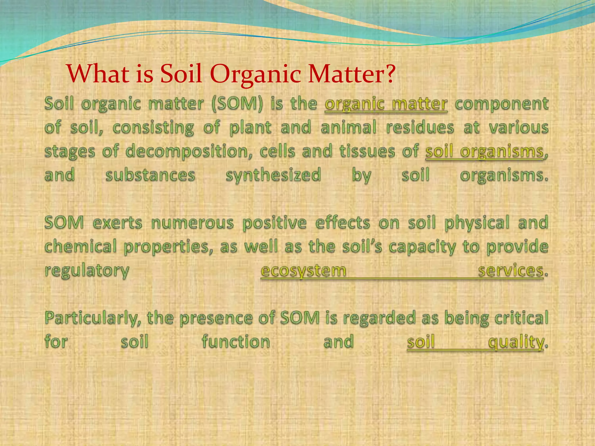 Soil organic matter pp | PPTX