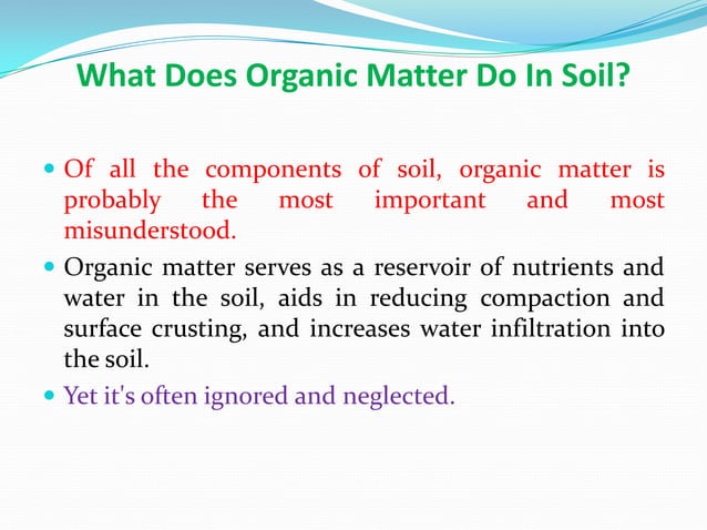 Soil organic matter pp | PPTX