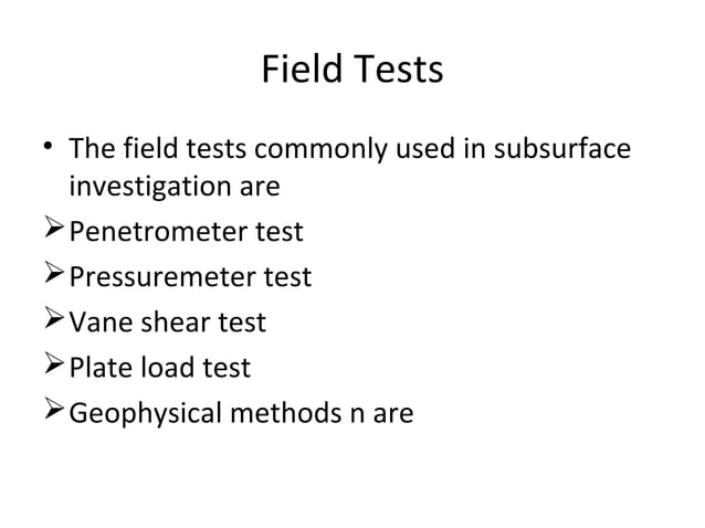Soil penetration tests | PPT | Geology | Science