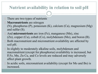 Soil pH and nutrients availablity | PPTX