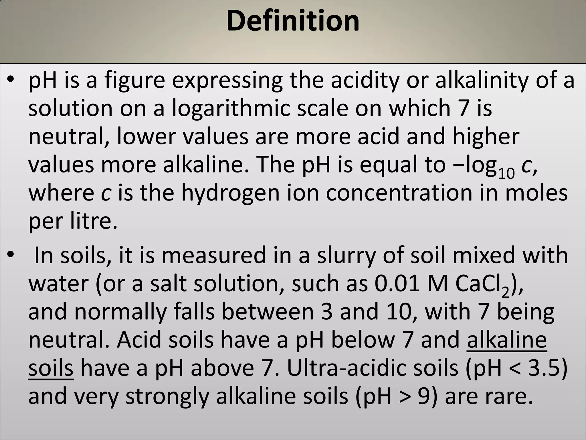 Determination of Soil Reaction (pH): Theoretical Concept and Teacher's ...