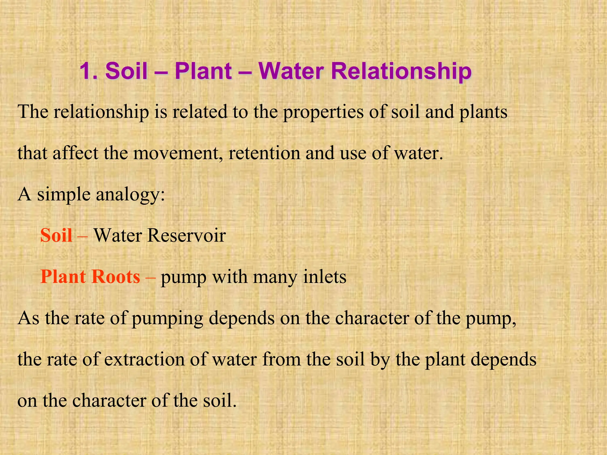 soil plant water relationship determination | PPT