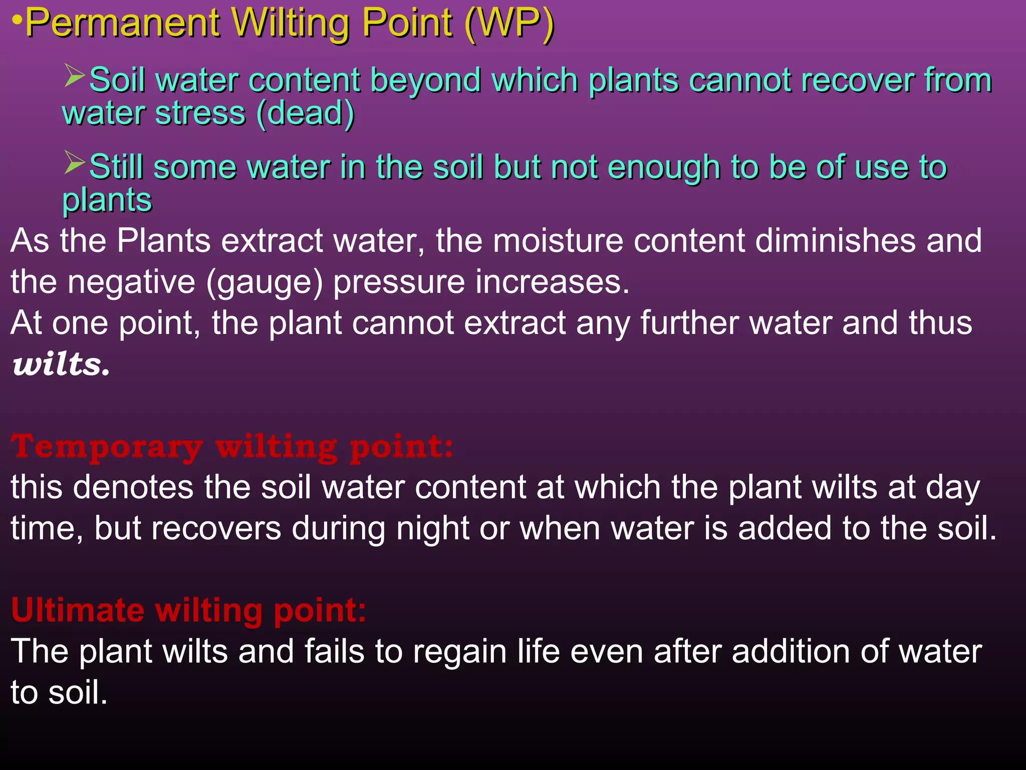 Soil plant water relationships | PPT
