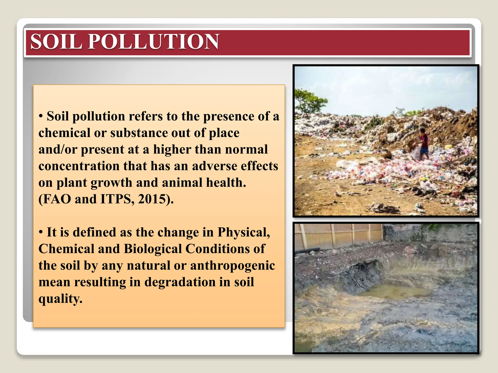 Soil pollution causes effects remedial measures | PPTX