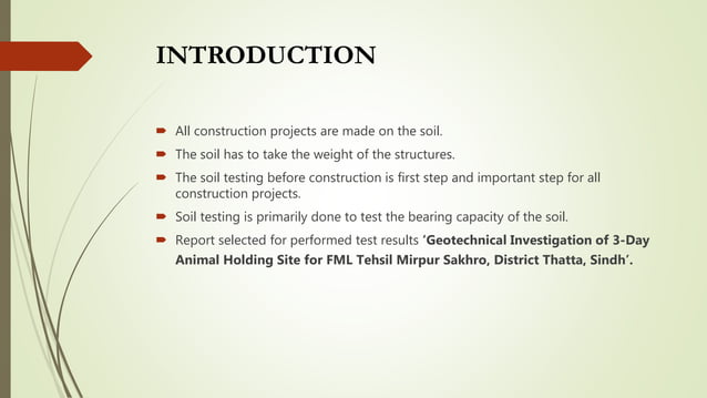 Soil Investigation Report | PPTX