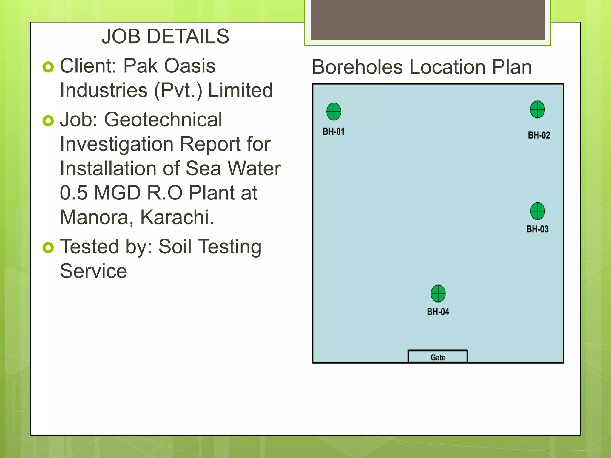 Soil Investigation Report | PPTX