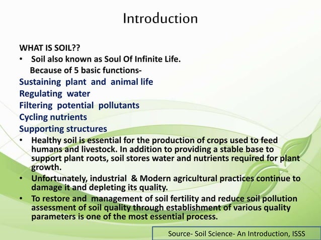 Soil quality | PPTX | Agriculture | Industries