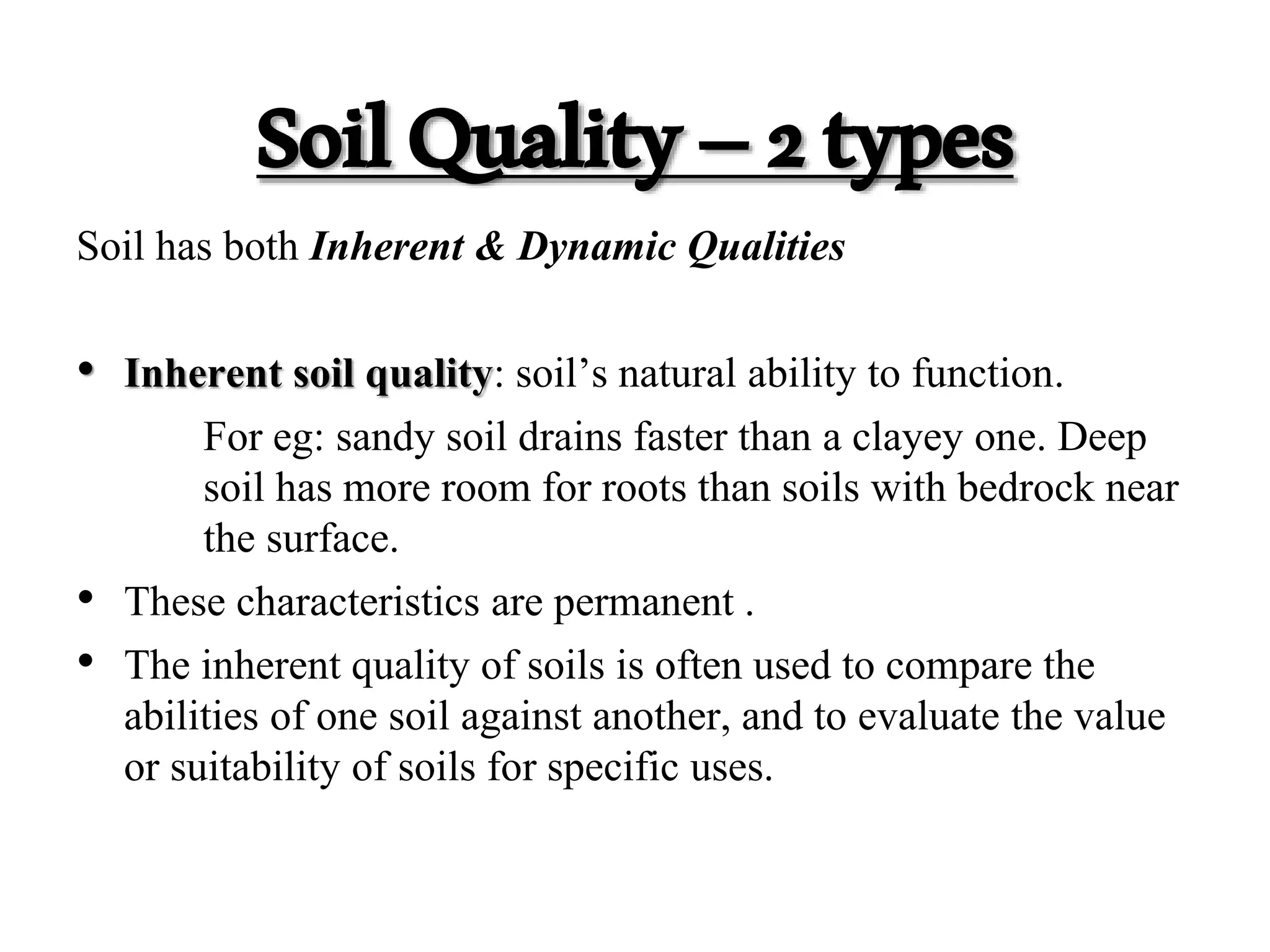 Soil quality parameters | PPTX