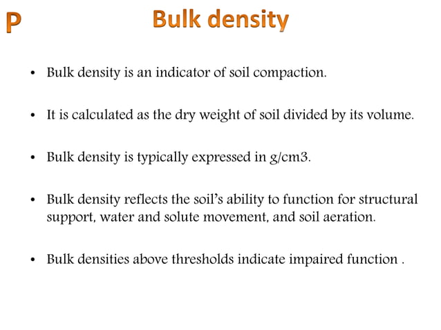 Soil quality parameters | PPTX | Agriculture | Industries