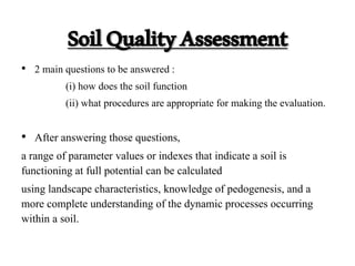 Soil quality parameters | PPTX