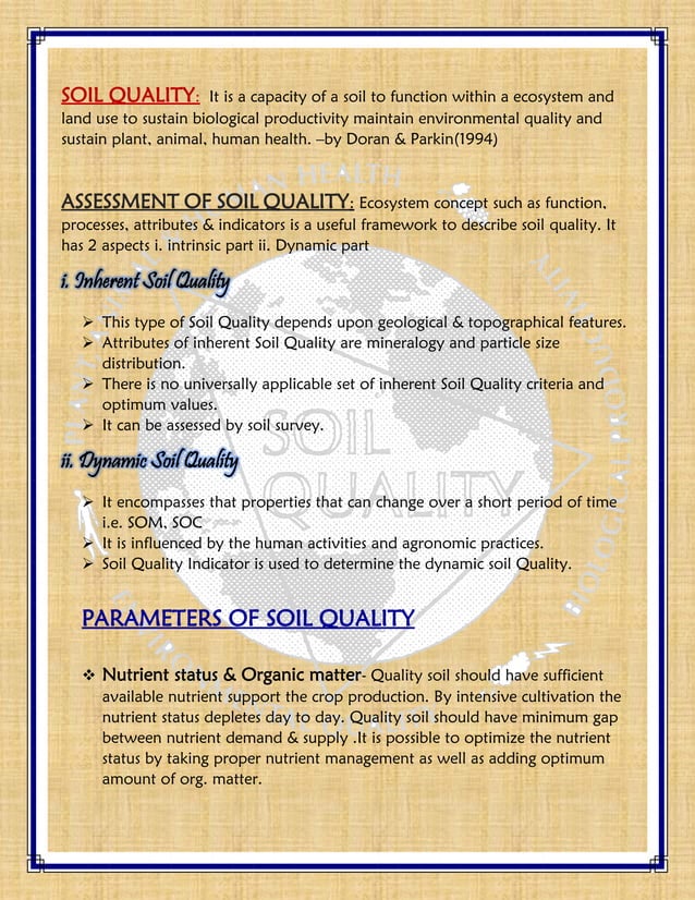 Soil quality , soil degredation,& it's management | PDF