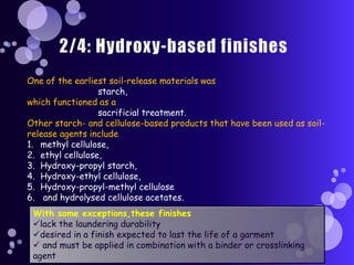 Soil release finishes | PPTX