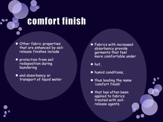 Soil release finishes | PPTX