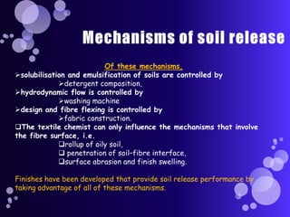 Soil release finishes | PPTX