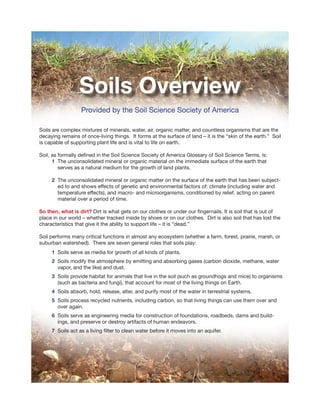 Soils Overview is very educational and helpful | PDF
