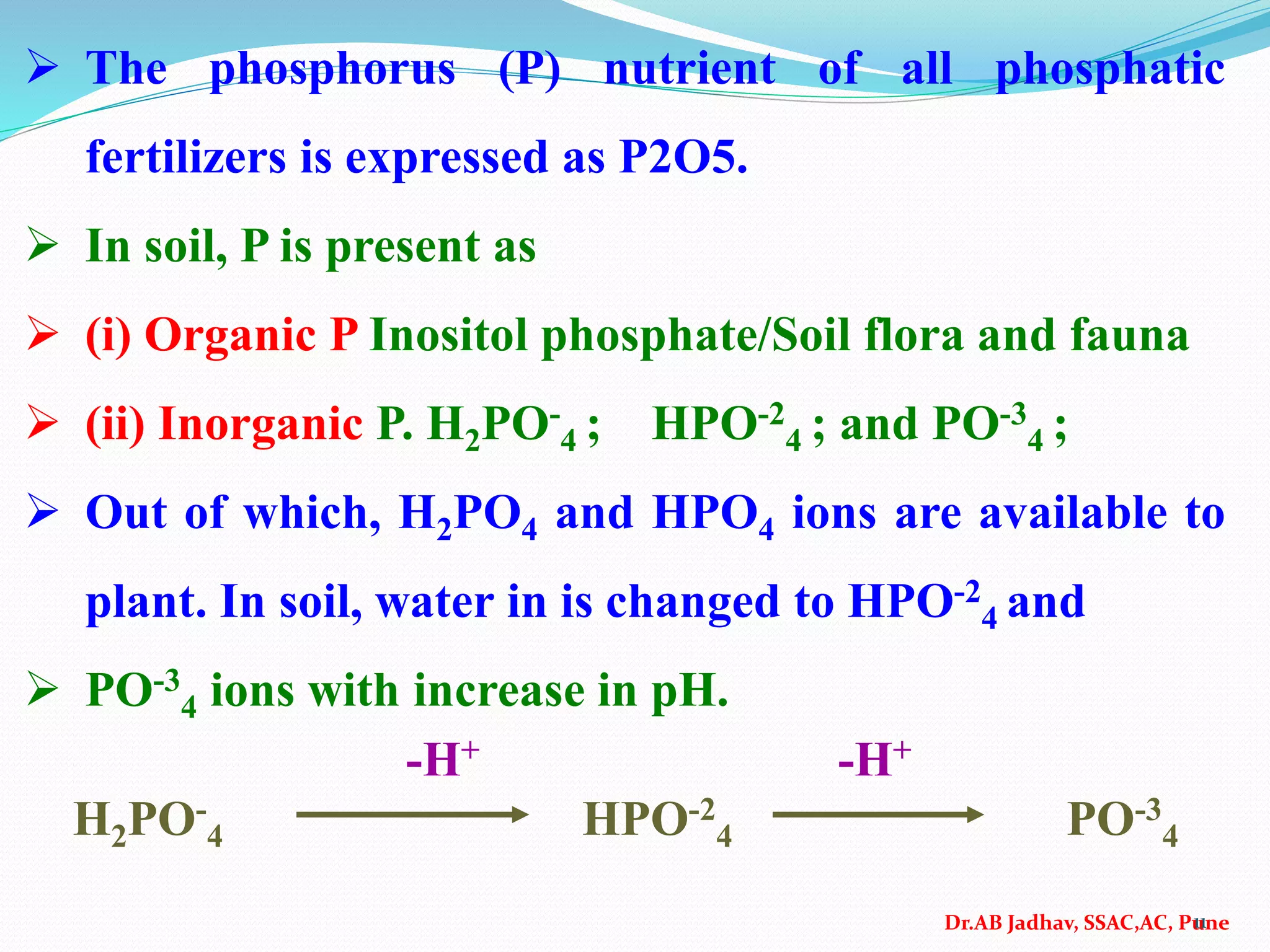 Soils 502 lecture no 18 22 phosphorus | PPTX