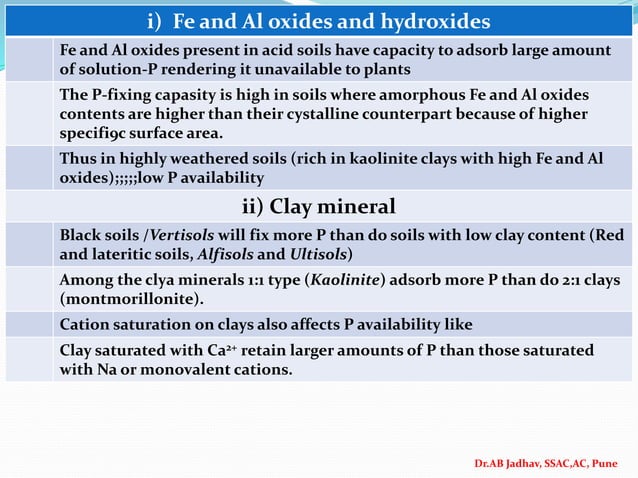 Soils 502 lecture no 18 22 phosphorus | PPTX