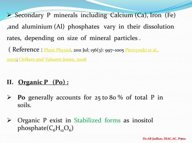 Soils 502 lecture no 18 22 phosphorus | PPTX