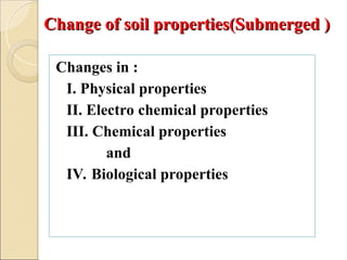 Submerged Soils and it characters and factors effect it | PPT | Science