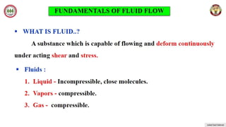 Fundamentals of Fluid flow, Poiseulles law, Laplace’s equation, Darcy’s ...