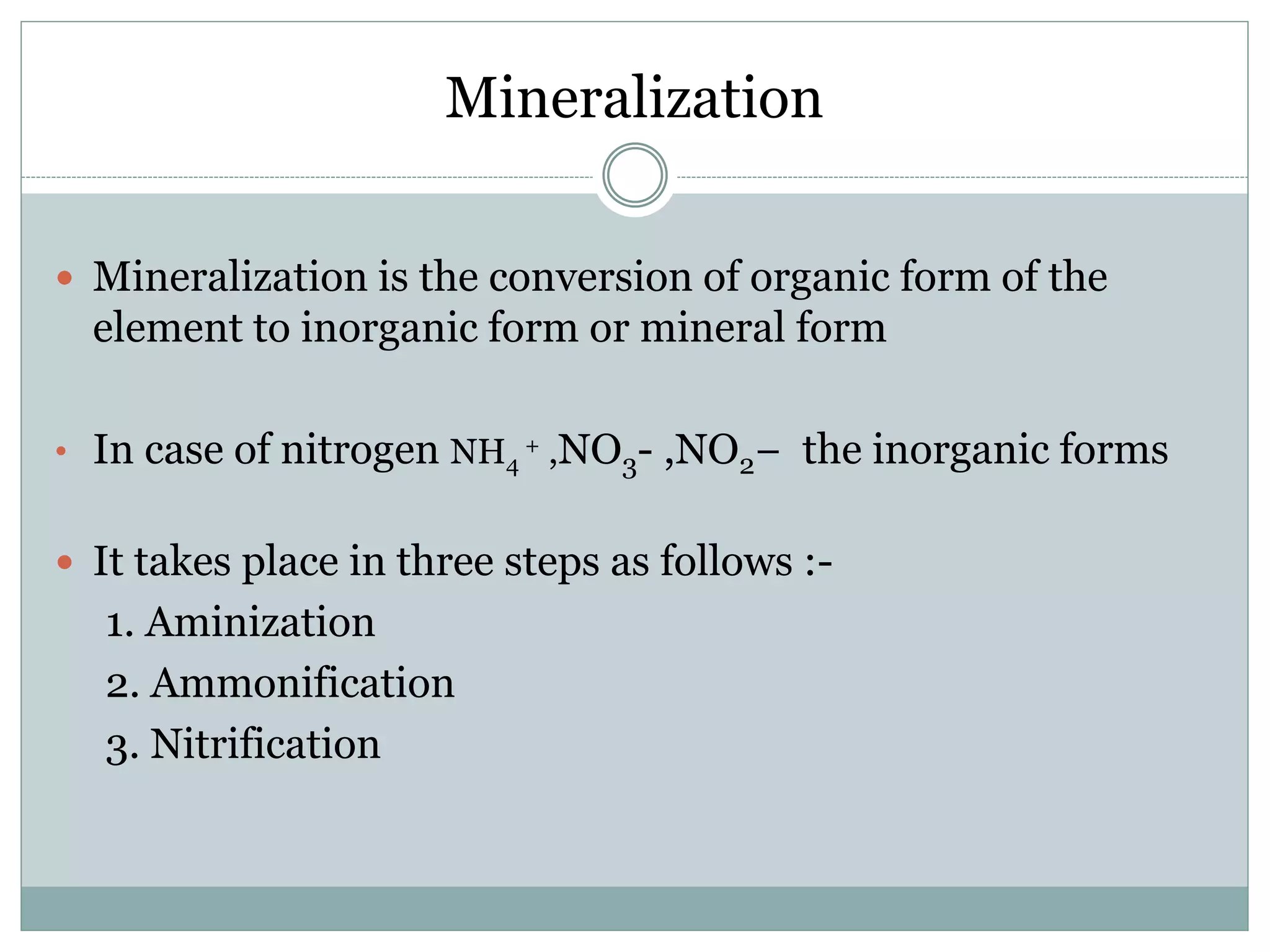 Soil science- soil & fertilizer nitrogen , forms , mineralization ...