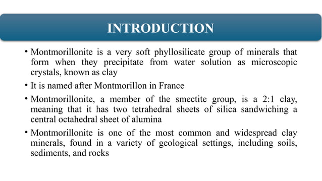 montmorillonite, structure, silicate clay | PPT