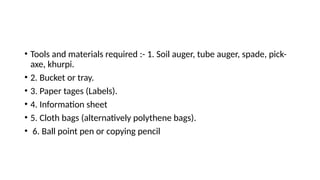 Soil science - sampling procedures for soil science lab | PPTX