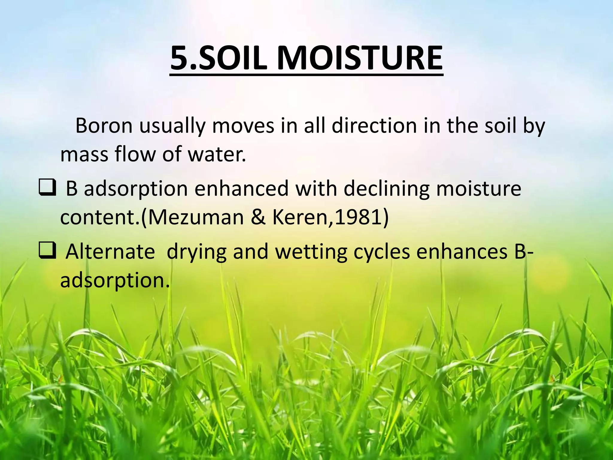 ESSENTIALITY OF BORON IN PLANT GROWTH NUTRIENT MANAGEMENT | PPTX
