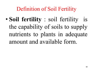 Soil Chemical Property and Fertility | PPT