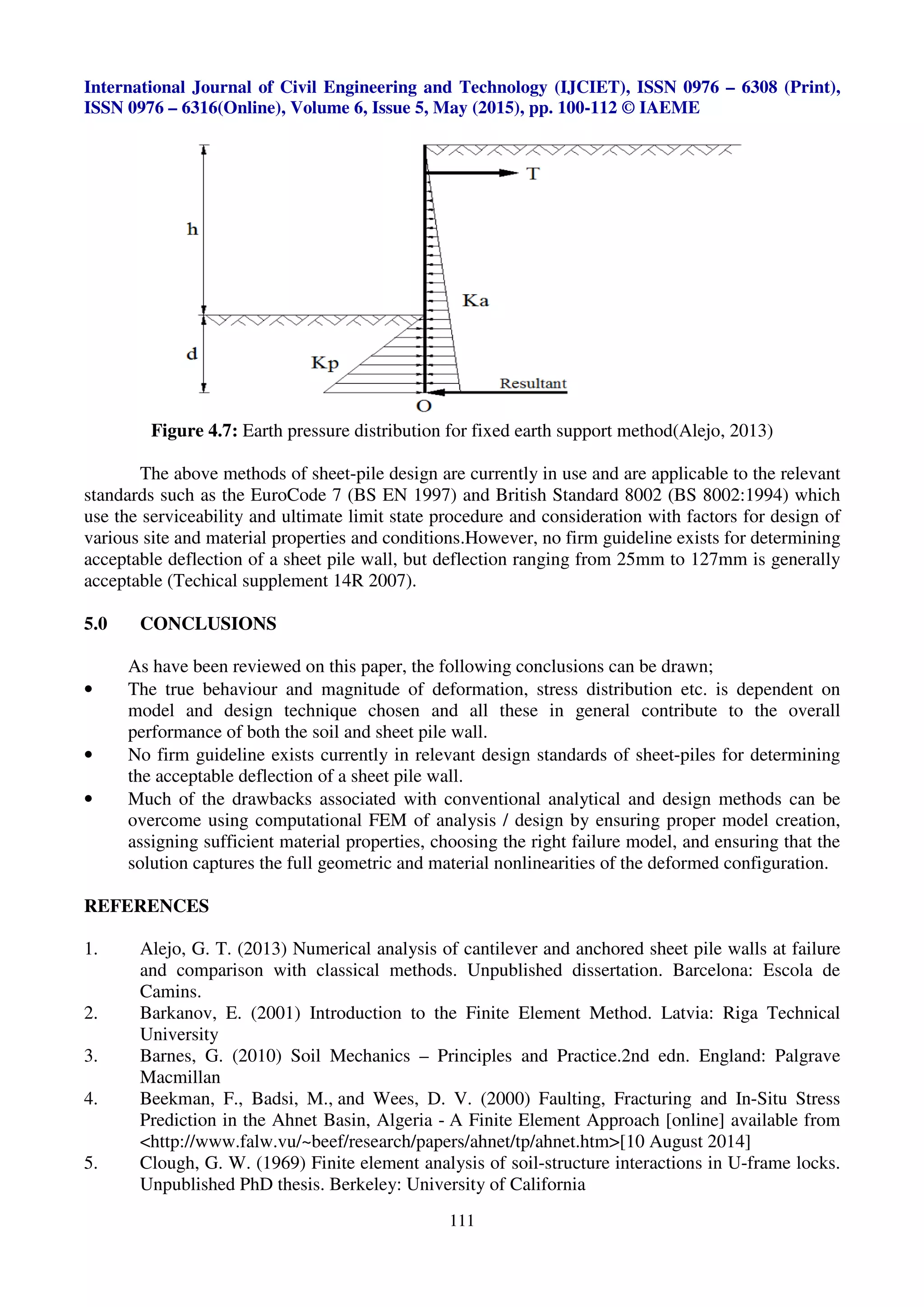 SOIL-SHEET PILE INTERACTION - PART I: A REVIEW OF THEORIES AND DESIGN ...